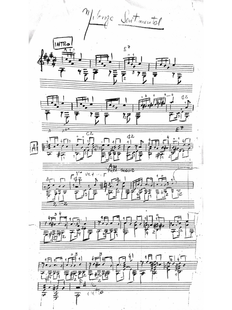 Piana - Manzi - Milonga Sentimental (1) Arreg. Marcelo Franco | PDF