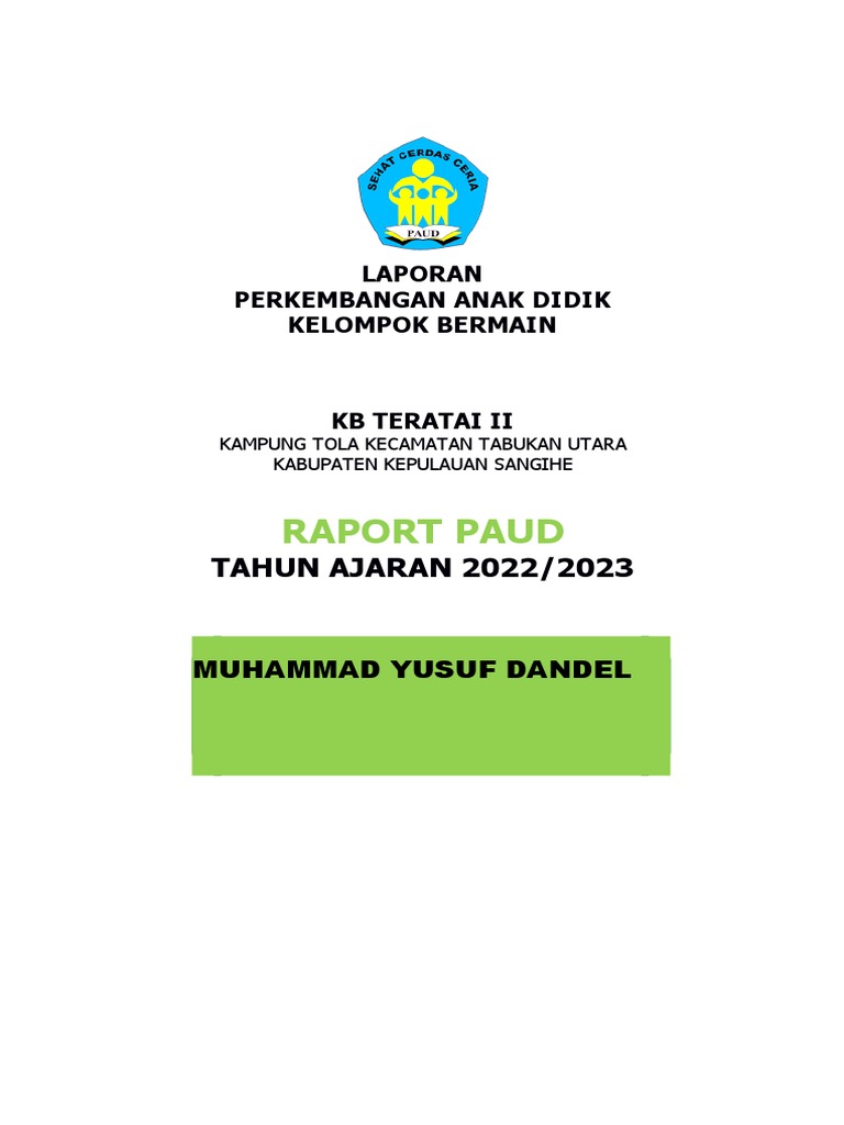 Raport Paud Terbaru TK KB Tpa | PDF