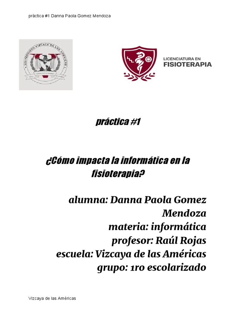 Documento Word (Practica) | PDF | Terapia física | Especialidades Medicas