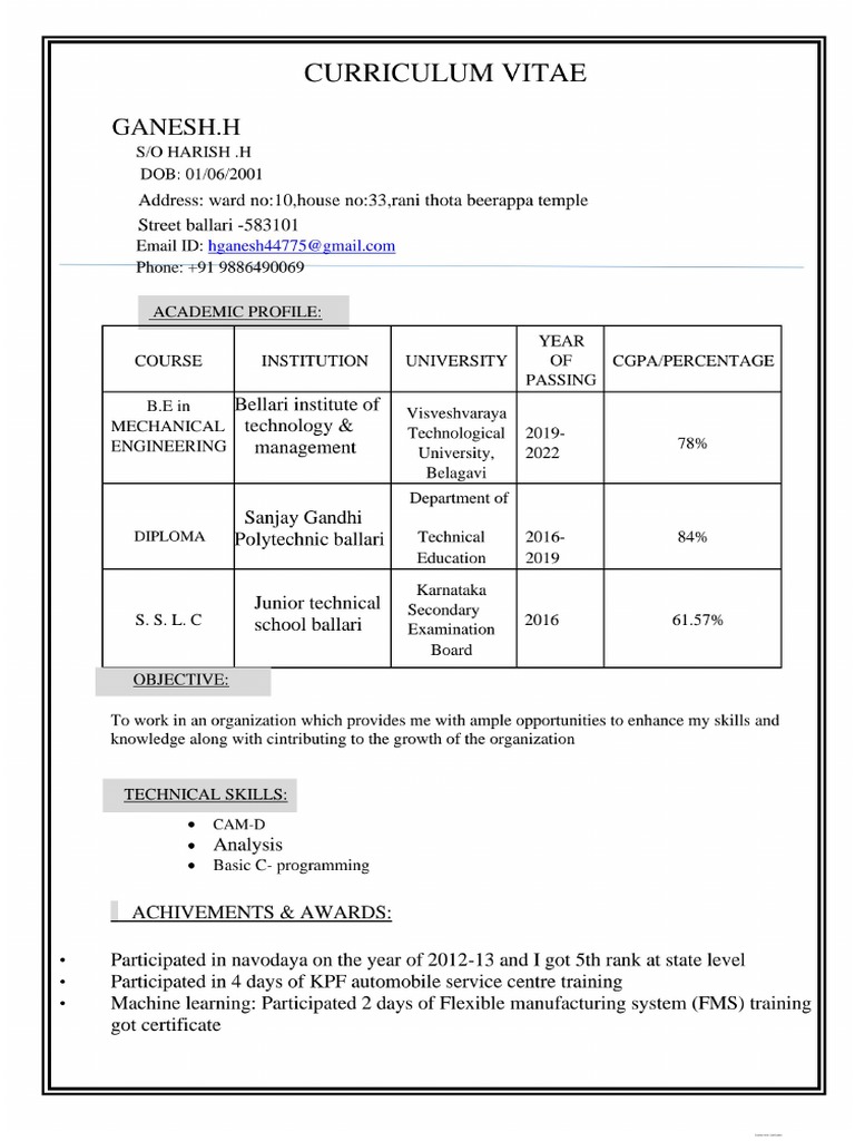 Ganesh Resume | PDF