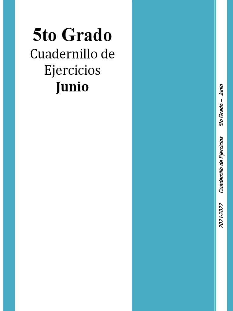 5to Grado - Cuadernillo de Ejercicios (Junio) | PDF