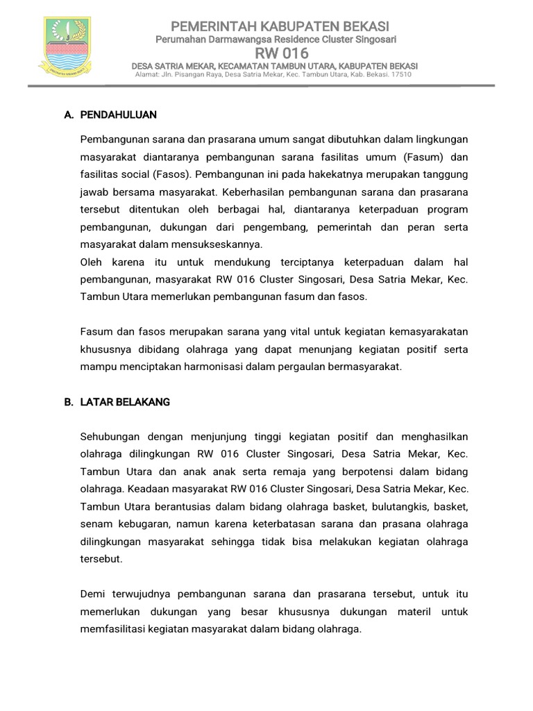 Proposal Fasum Fasos | PDF