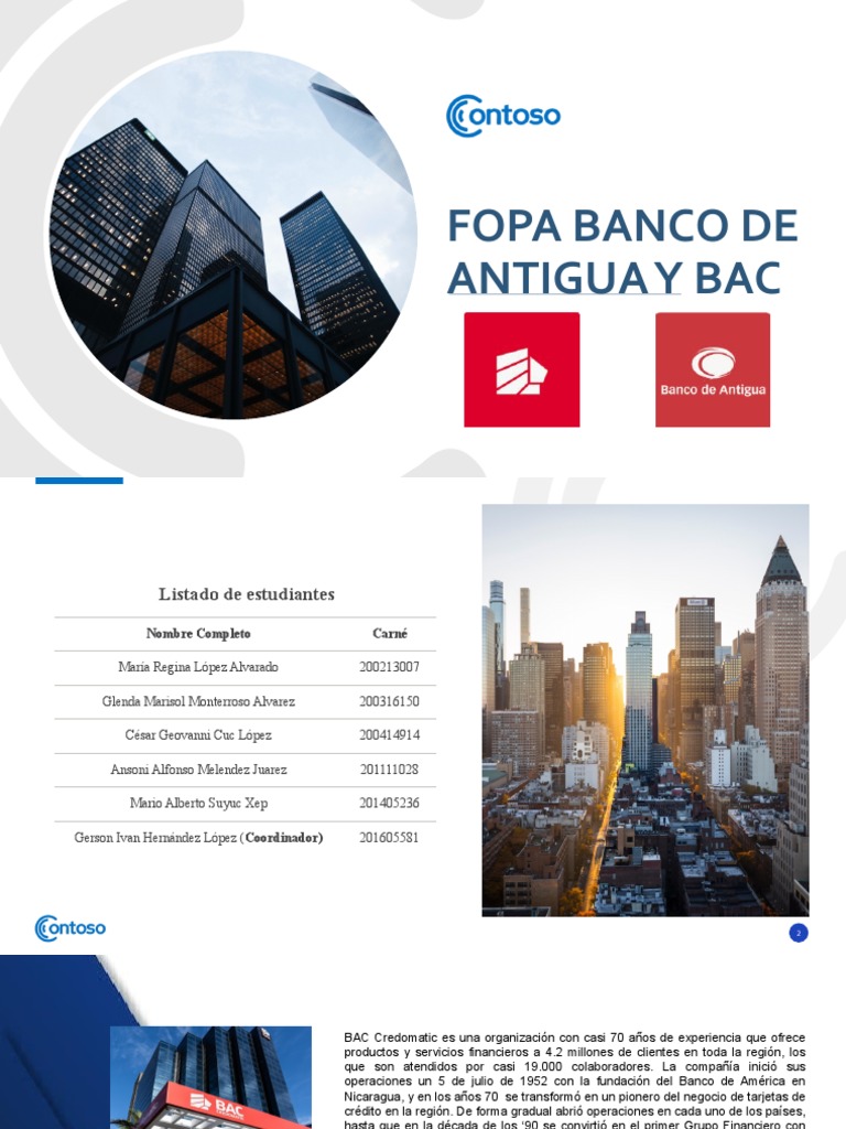 FOPA: Cuentas Banco de Antigua y BAC | PDF | Negocios | Finanzas y dinero