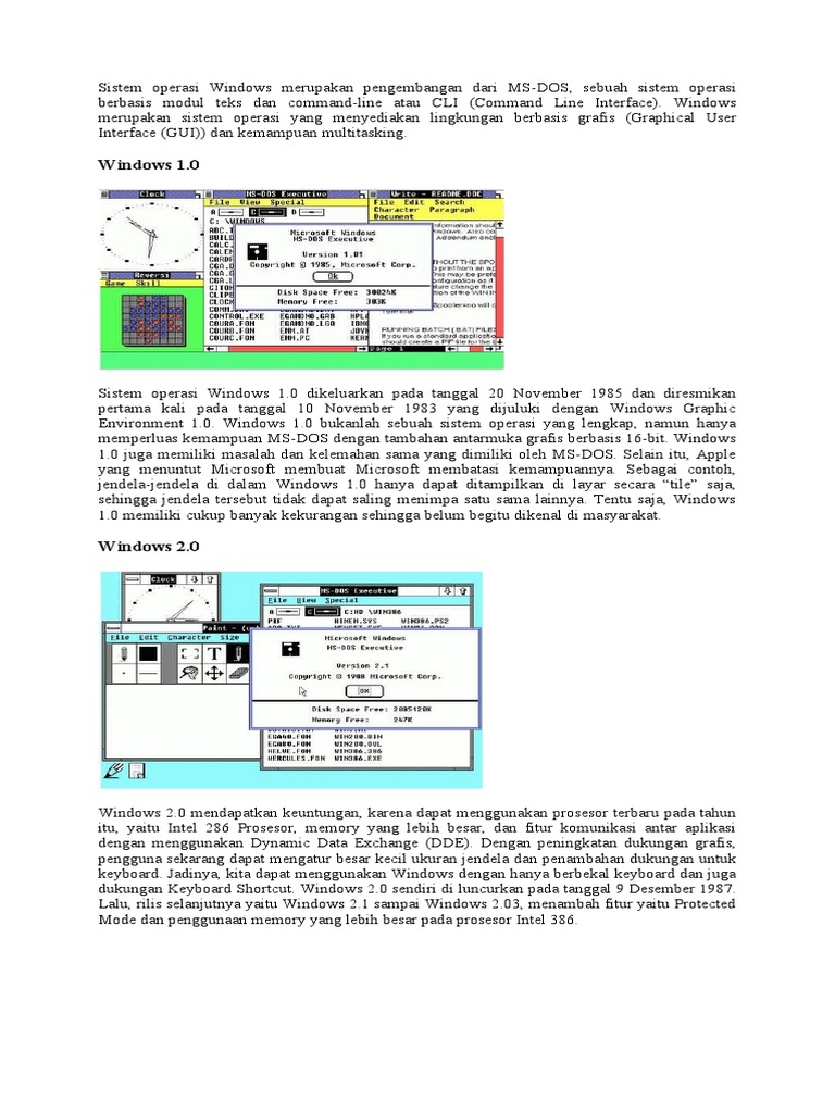 Sejarah Sistem Operasi Windows..... Ellysia Midina D, 7D, 10 | PDF