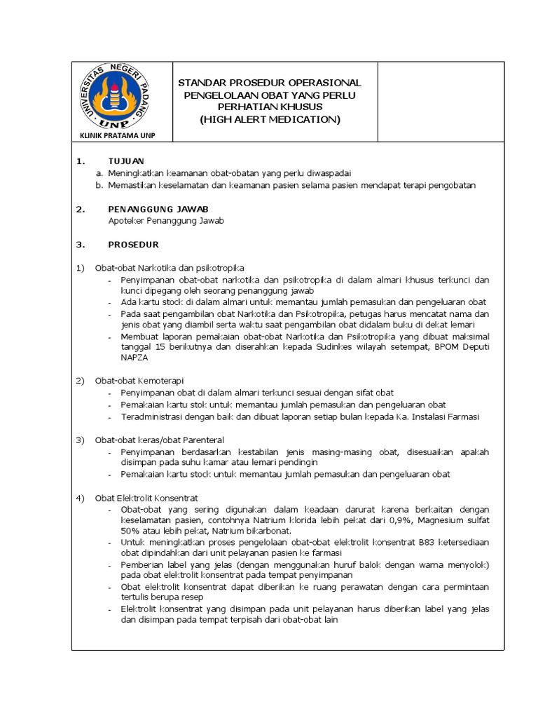 Sop Farmasi Klinik | PDF