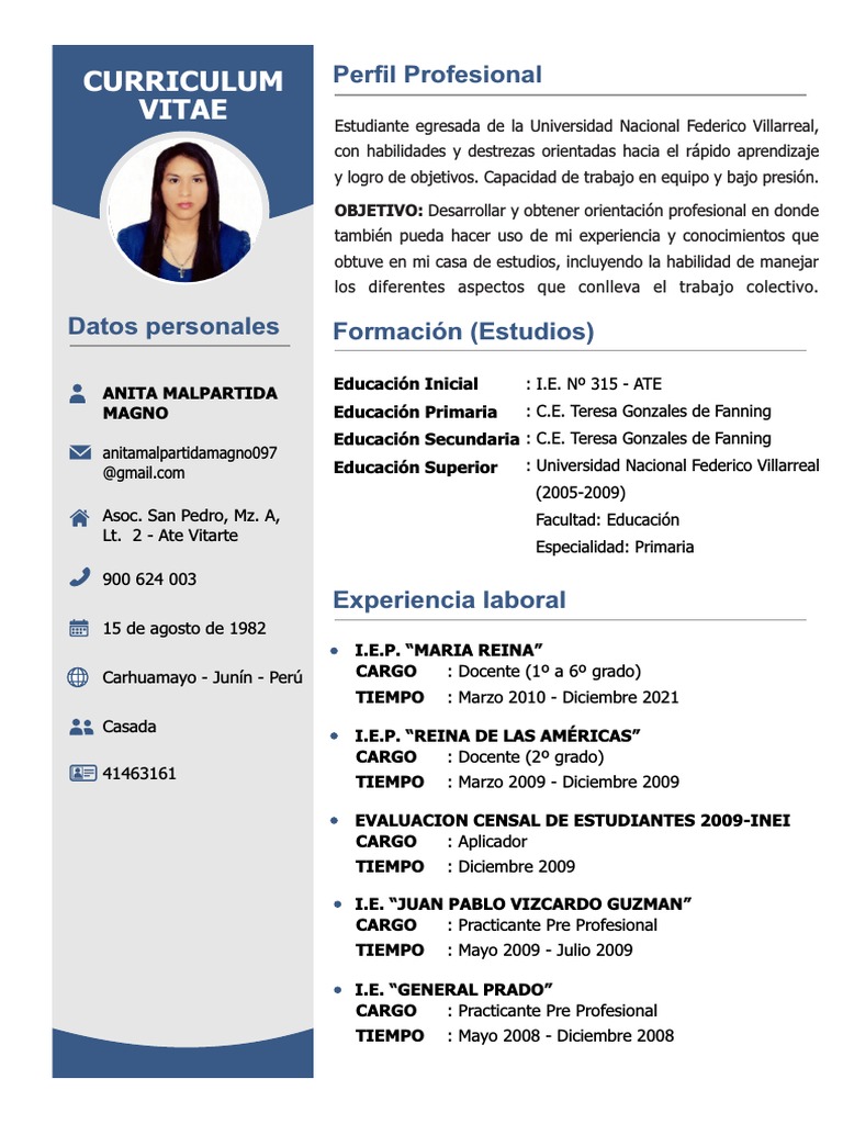 CV Anita Malpartida Magno Documentado | PDF