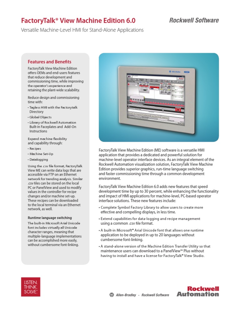 FactoryTalk® View Machine Edition 6.0 | PDF | Runtime System | User Interface