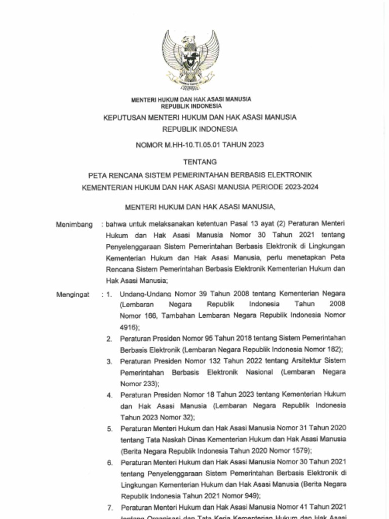 Kepmen Peta Rencana SPBE Periode 2023-2024 FIXED | PDF