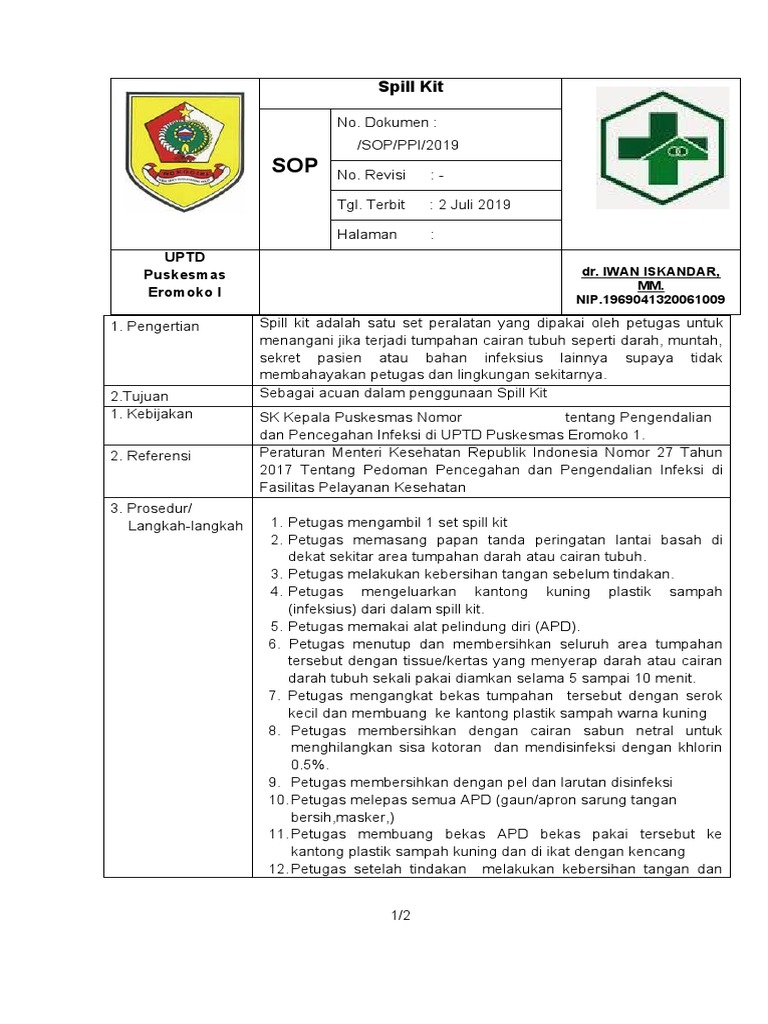 SOP-Spill Kit - 2019 | PDF