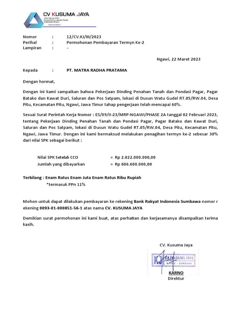 Invoice Saluran, Pagar, Pos Security | PDF