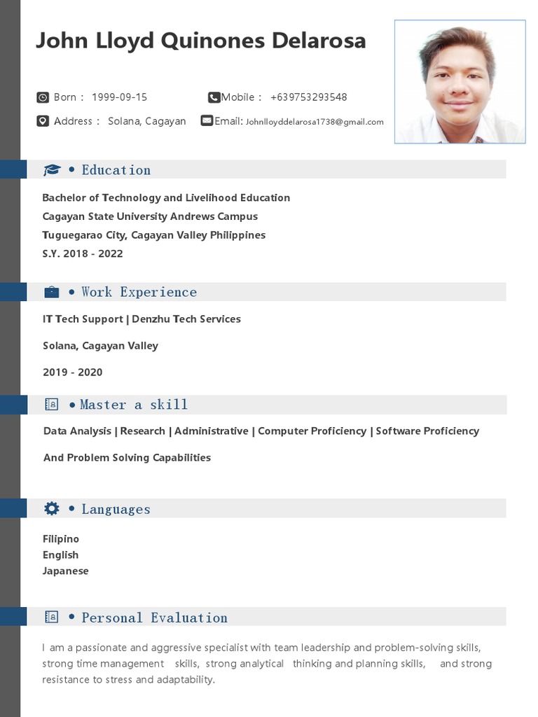 John Lloyd Delarosa - Resume | PDF