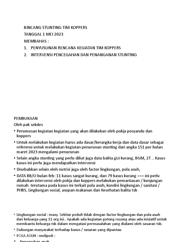 Hasil Pertemuan Pokja Dan Koppers 1 Mei 2023 | PDF