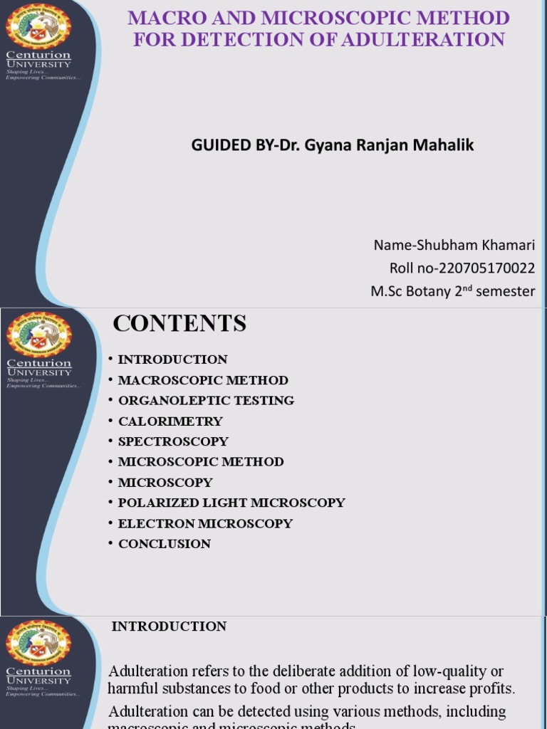 Adulterationsample Ppt Cutm Pdf