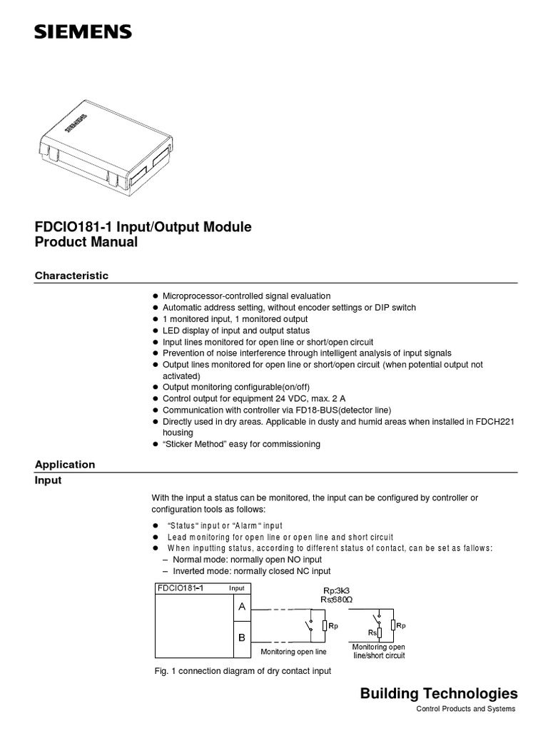 10 Moduel 1 đầu vào 1 đầu ra FDCIO 181-1 | PDF | Detector (Radio) | Switch