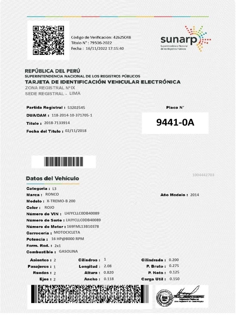 Tive Sunarp | PDF