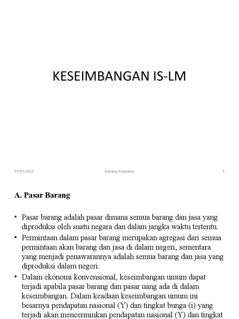4a. Keseimbangan Is-Lm | PDF