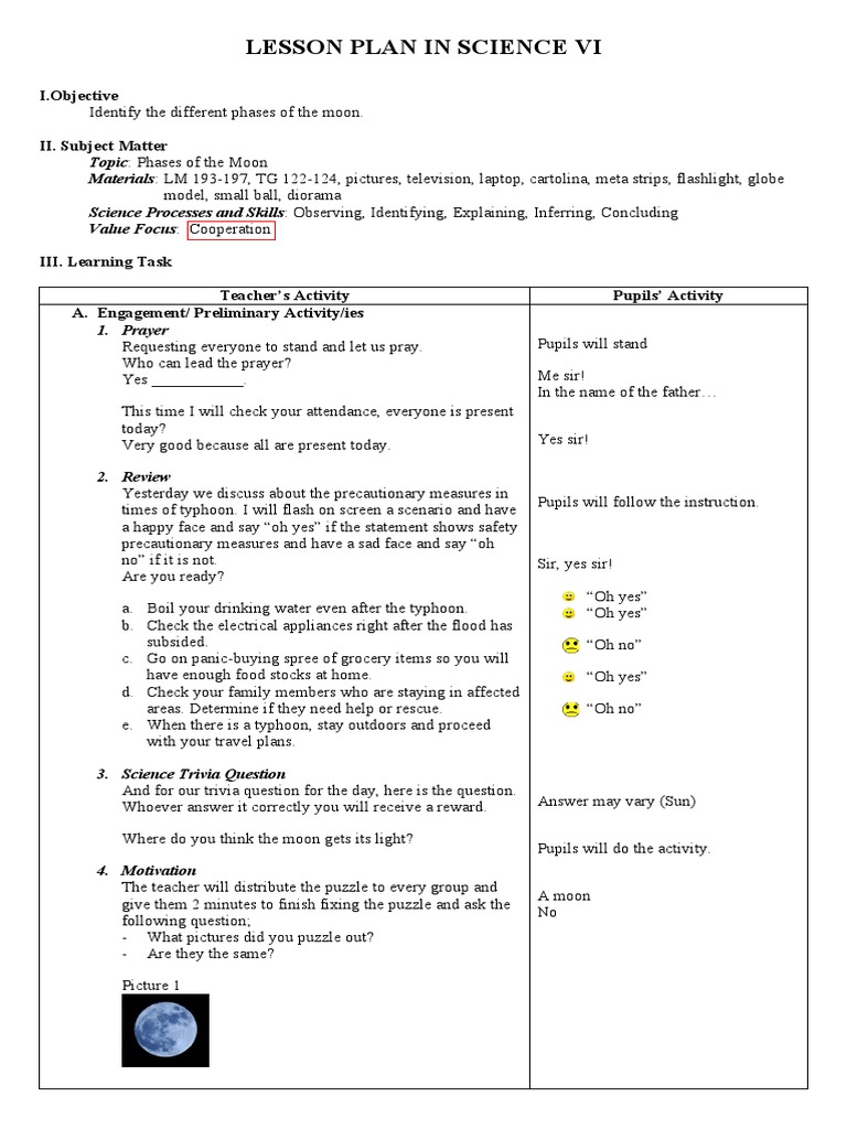 Lesson Plan in Science Vi | PDF