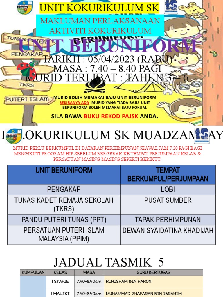 Makluman Perjumpaan Kokurikulum Ubf 2023-2024 | PDF | Karier & Perkembangan