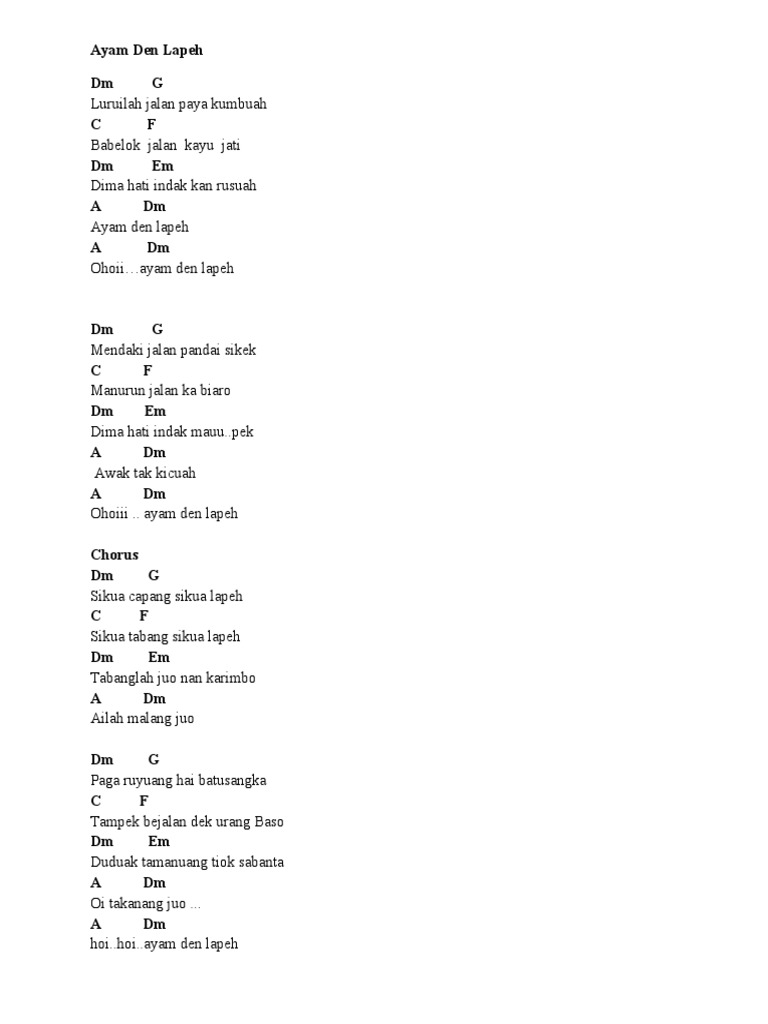 Ayam Den Lapeh | PDF