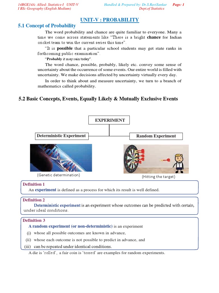 Probability Theory Basic Concepts | PDF | Teaching Methods & Materials ...