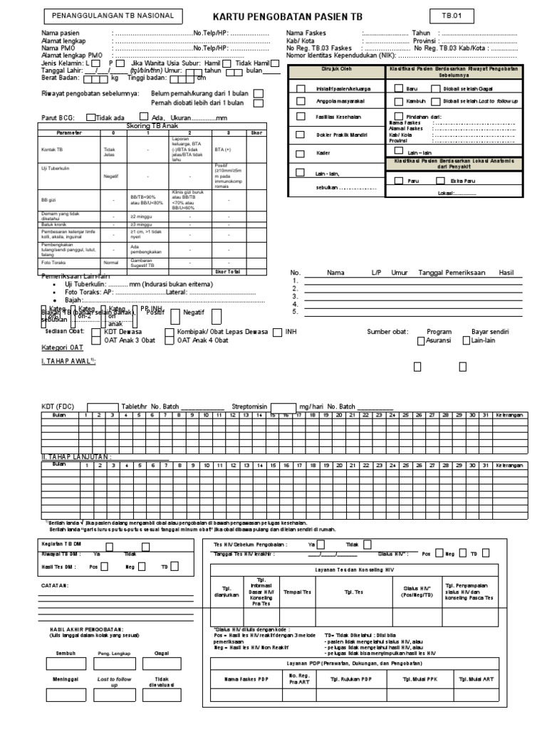 Formulir TB 01 Kosong-Untuk Mi 3 | PDF