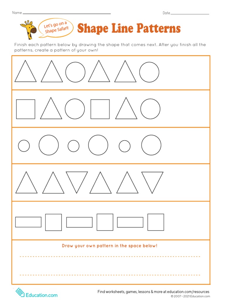 Shape-Line-Patterns-2018 Worksheet | PDF