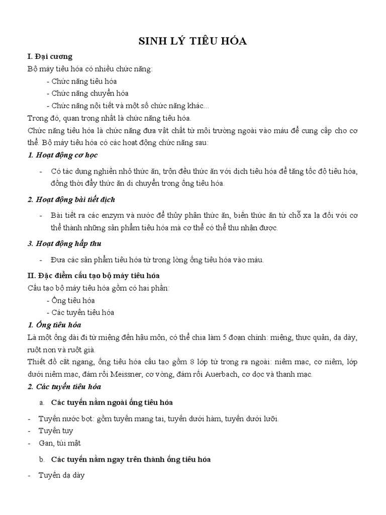 Sinh Lý Tiêu Hóa | PDF