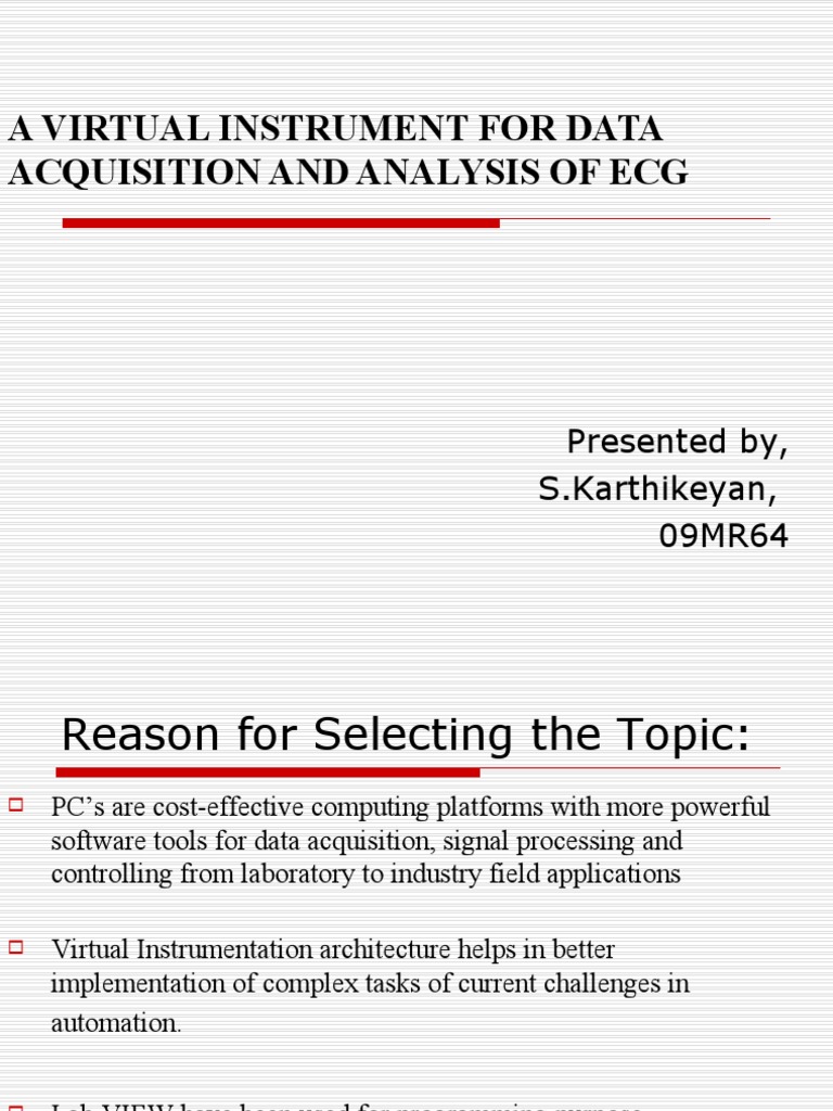 A Virtual Instrument For Data Acquisition and Analysis | PDF | Data ...