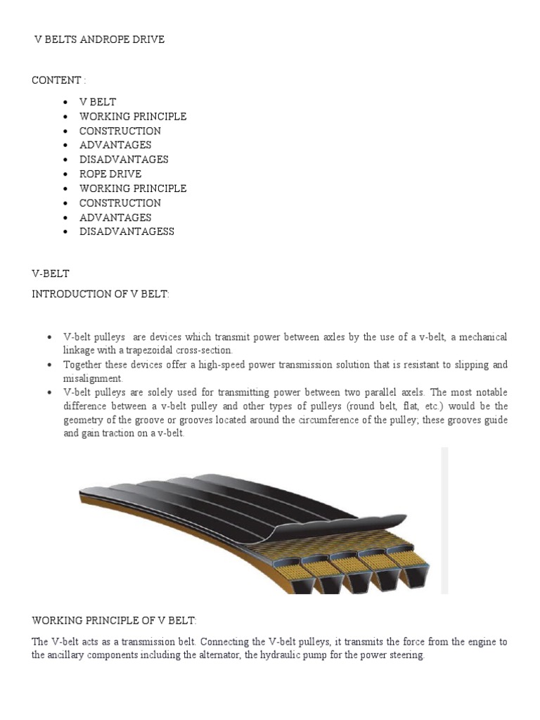 V Belts and Rope Drive | PDF