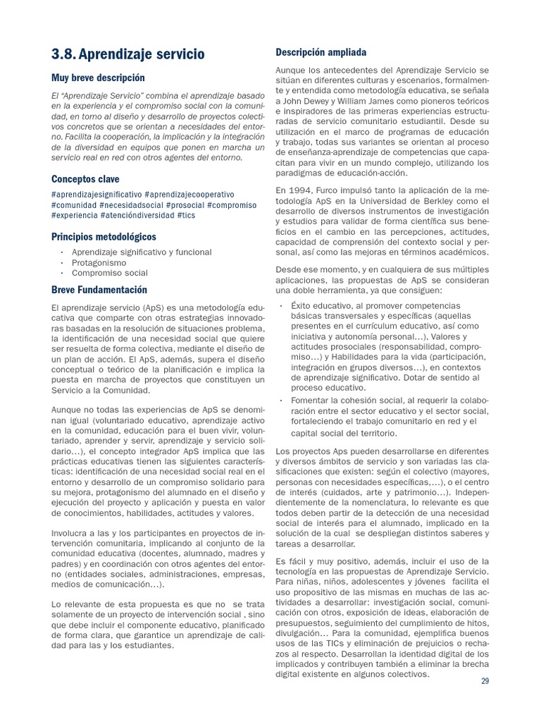 7.2. Aprendizaje Servicio | PDF | Sevicio de aprendizaje | Aprendizaje