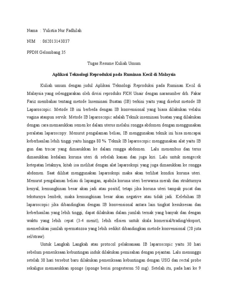 Resume Kuliah Umum | PDF