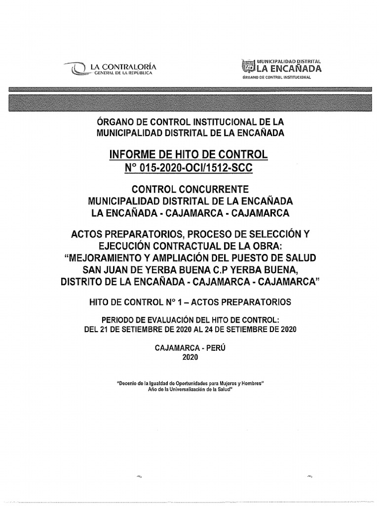 Oficio 161-2020 Hito 015 | PDF