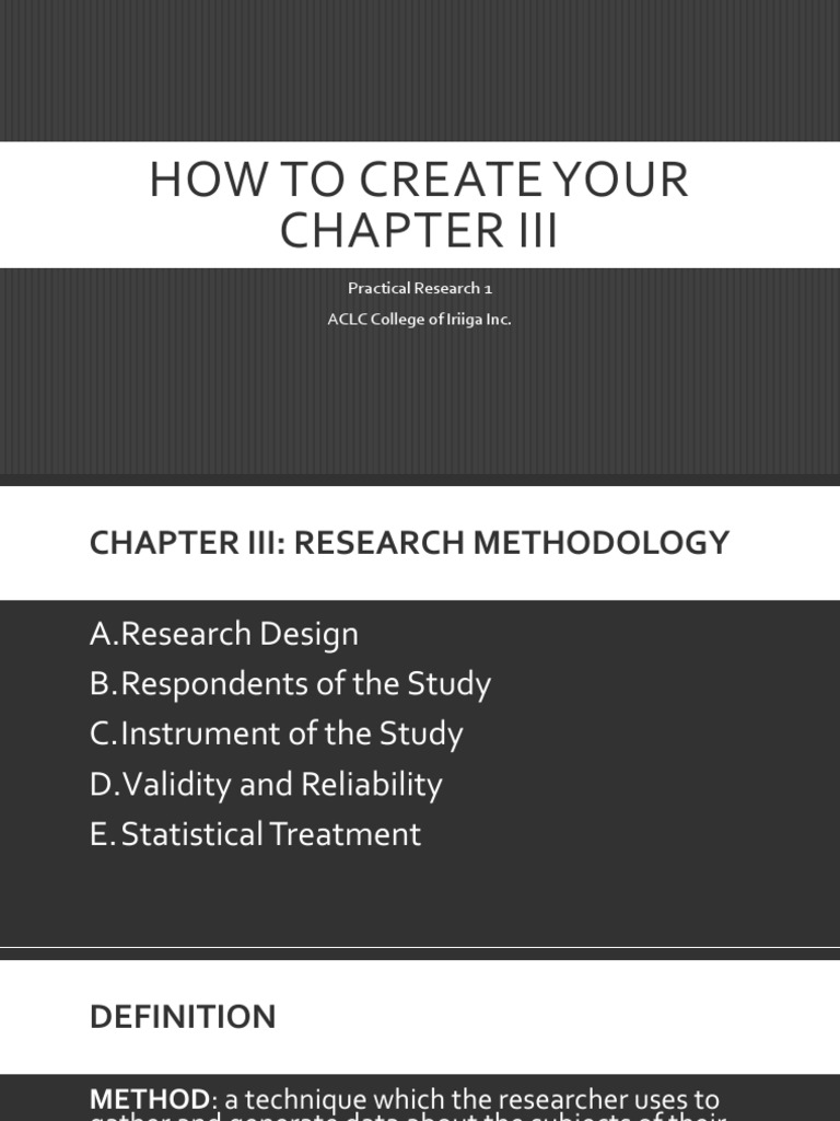 How To Create Your Chapter III Part 1 | PDF | Sampling (Statistics ... How To Create Your Chapter III Part 1 | PDF | Sampling (Statistics ...