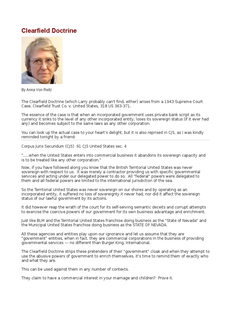 Clearfield Doctrine | PDF | Sovereignty | Corporations