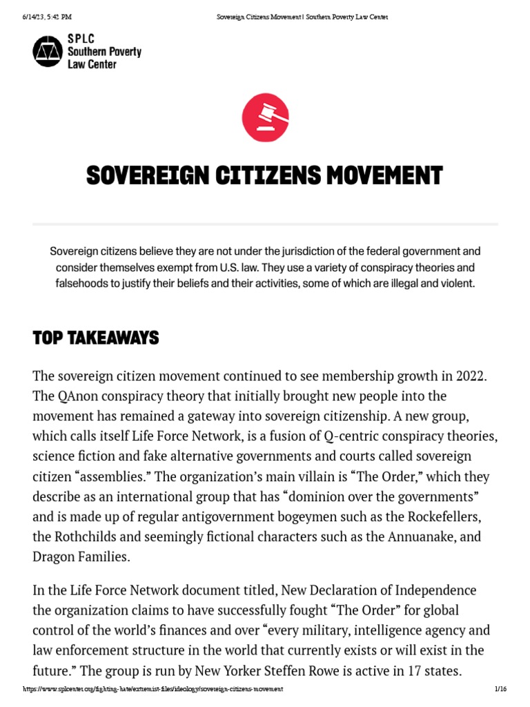 Sovereign Citizens Movement - Southern Poverty Law Center | Download ...