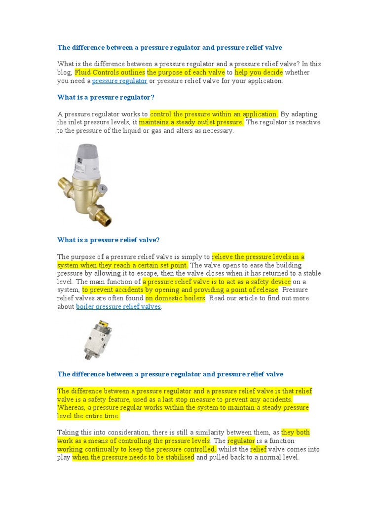 Relief Vs Regulating | PDF