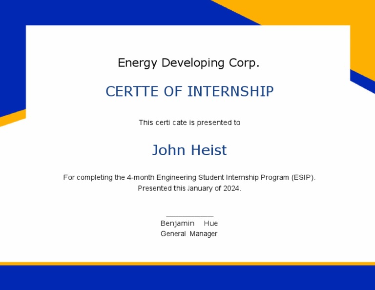 Free Engineering Internship Certificate Template | PDF