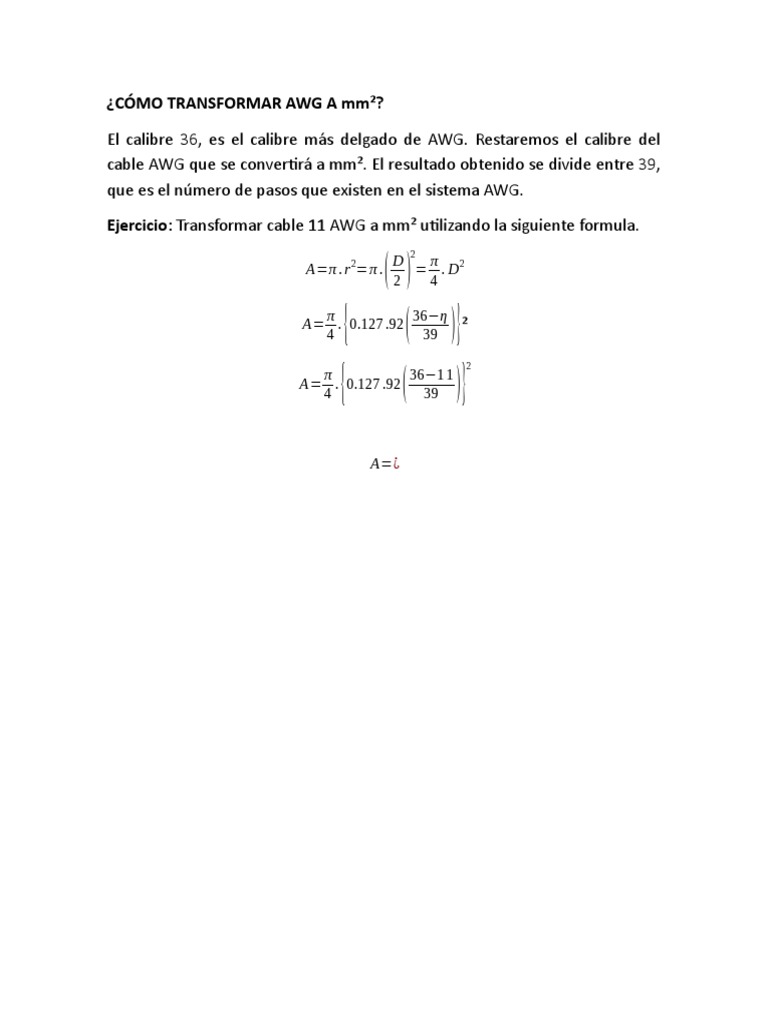 AWG A mm2 | PDF
