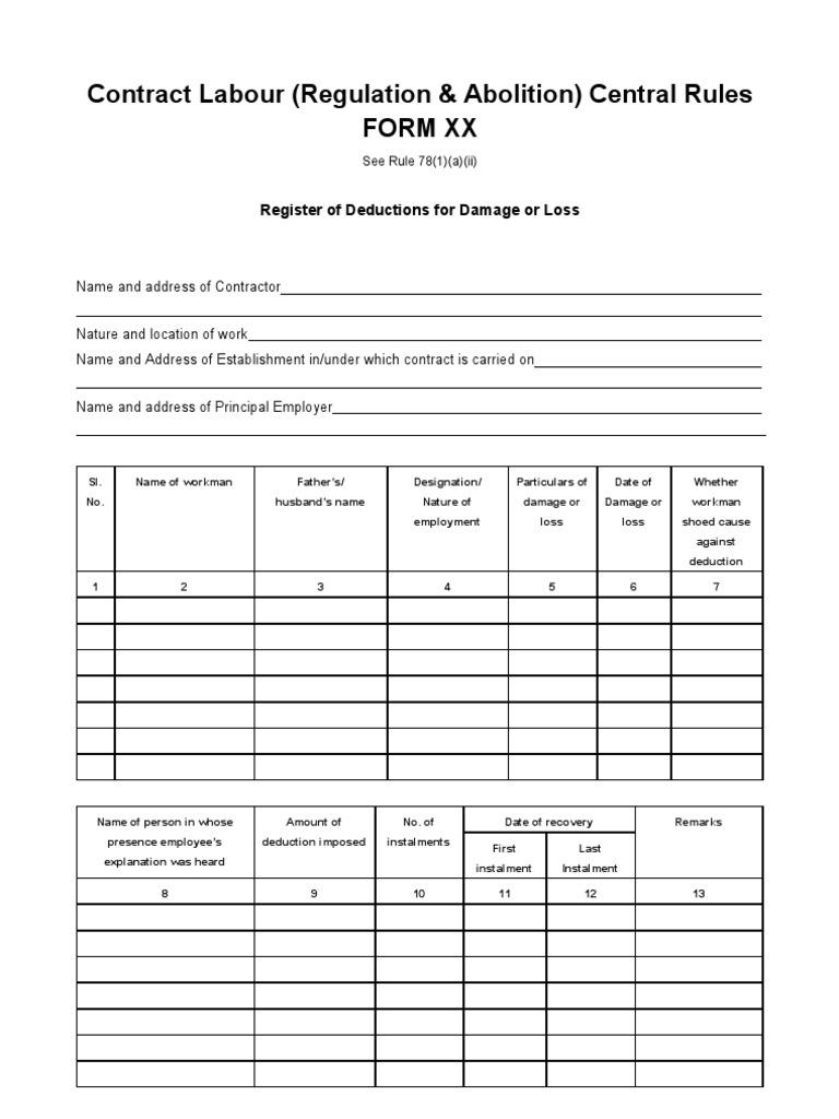 Register of Deduction For Damage or Loss | PDF