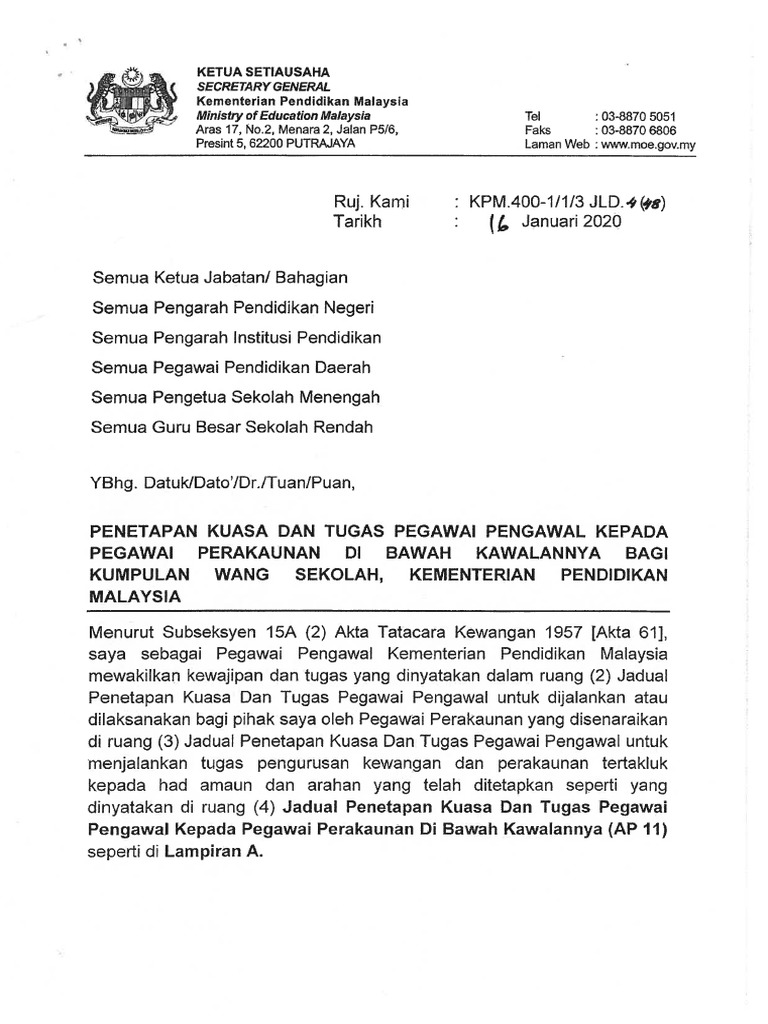 AP11 - Jadual Penetapan Kuasa Dan Tugas Pegawai Pengawal Kepada Pegawai ...