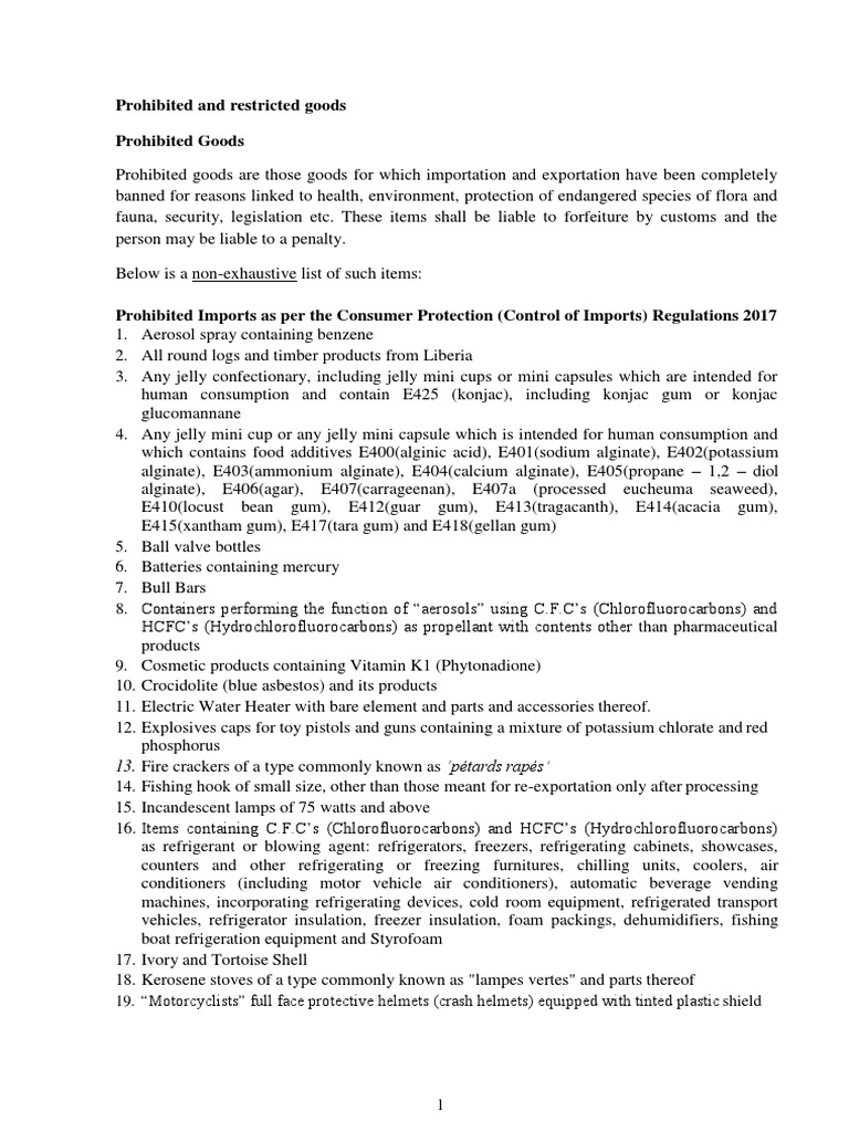 Prohibited Restricted | PDF