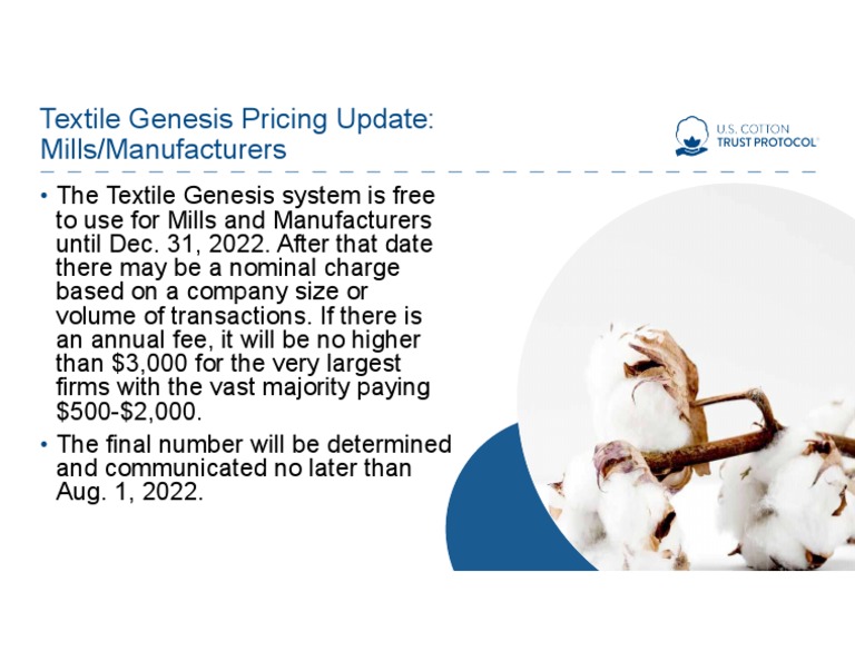 Textile Genesis Fee Guideline | PDF