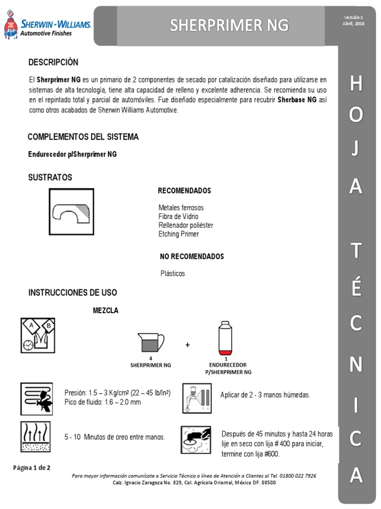 TDS Sherprimer NG | PDF | Sector secundario de la economía | Procesos industriales