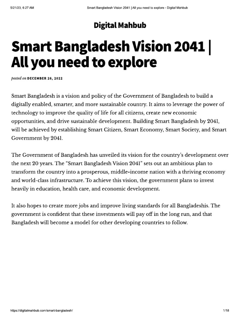 Smart Bangladesh | PDF