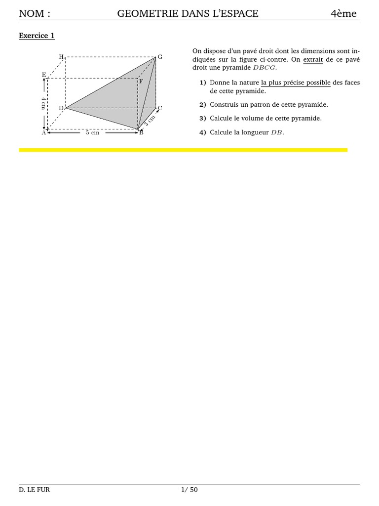 Espace | PDF | Tétraèdre | Triangle