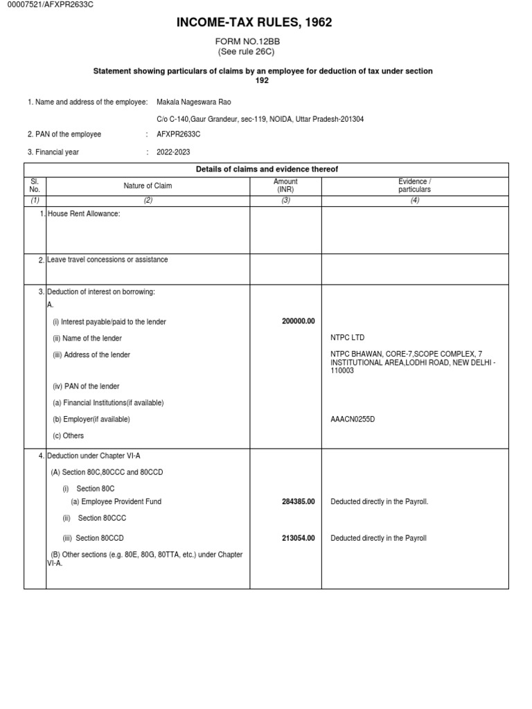 Form 12B | PDF | Payroll Tax | Personal Finance