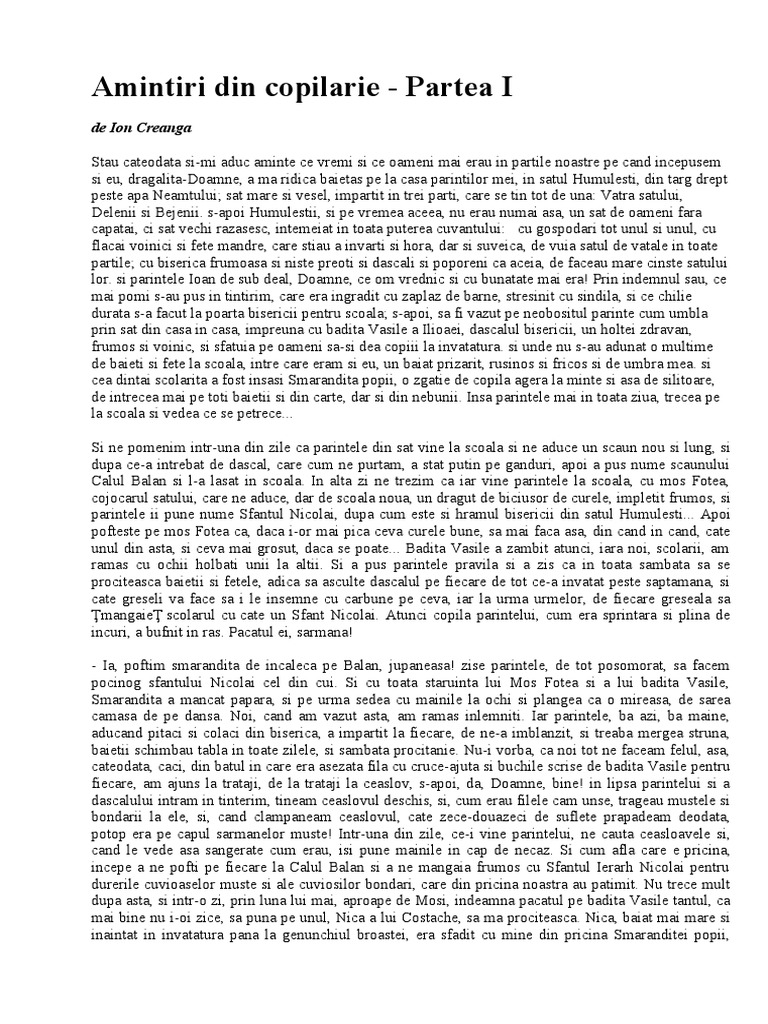 Amintiri Din Copilarie I Pdf