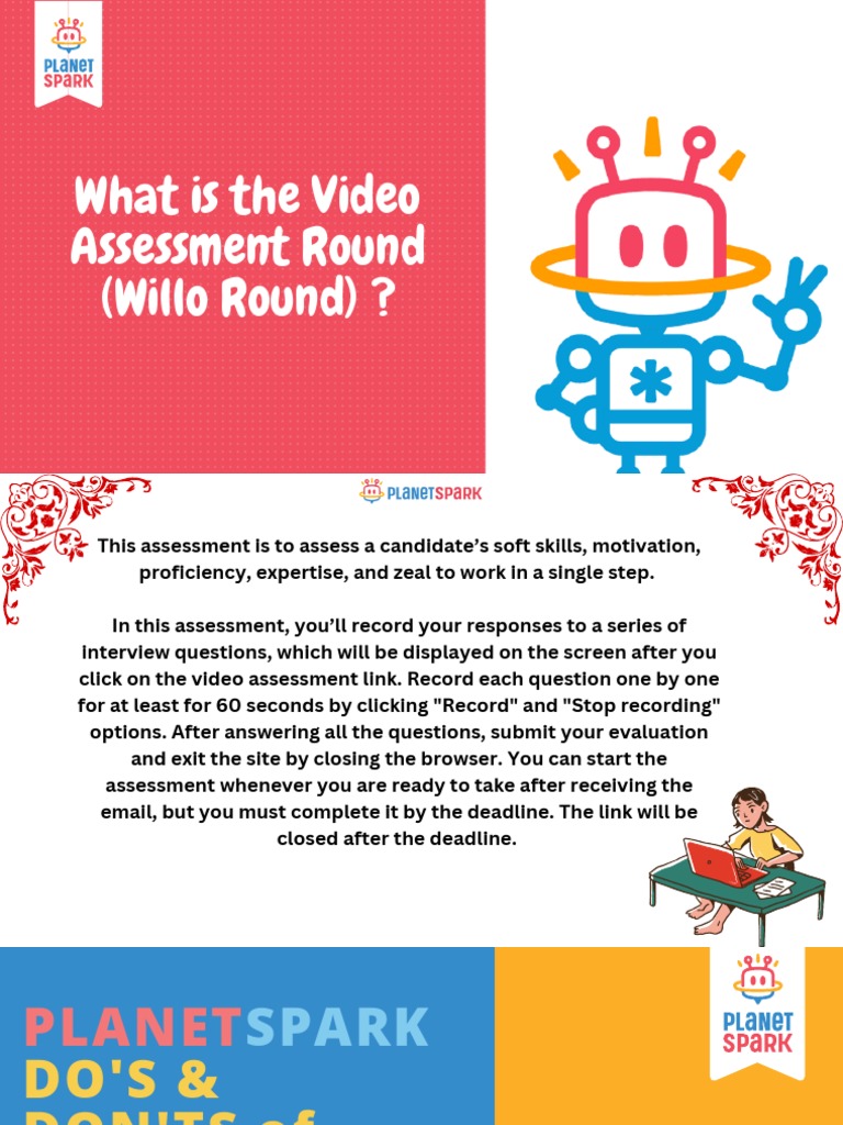 Planetspark Do's & Don'Ts - Video Assessment Round | PDF