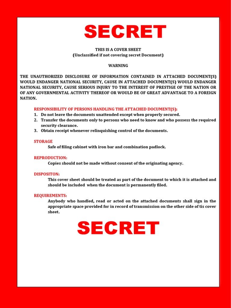 Badac Secret Cover Sheet | PDF
