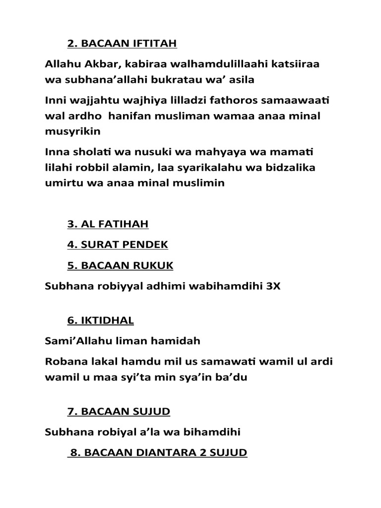 bacaan sholat | PDF | Semitic Words And Phrases | Abrahamic Religions